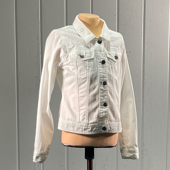 est.1989 | Jackets & Coats | Est989 Place Girls White Denim Jacket Sz ...